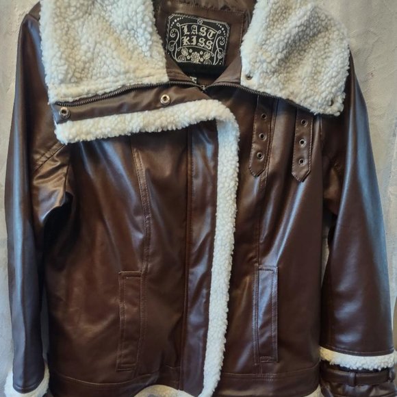 Lass Kiss | Jackets & Coats | Last Kiss Faux Leather Sherpa Lined ...